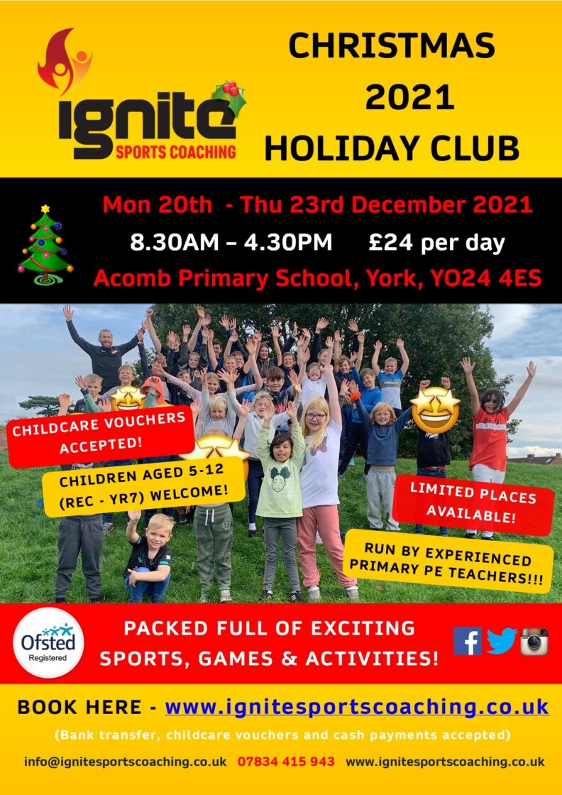 Ignite xmas Holiday Club Flyer – Osbaldwick Primary Academy